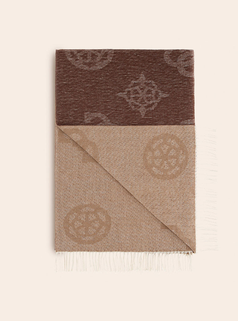 Brown Logo Peony Blanket | GUESS