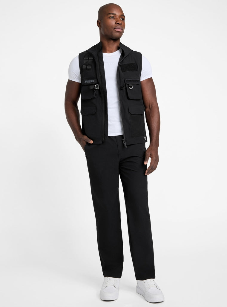 Black Galium Hooded Active Vest | GUESS