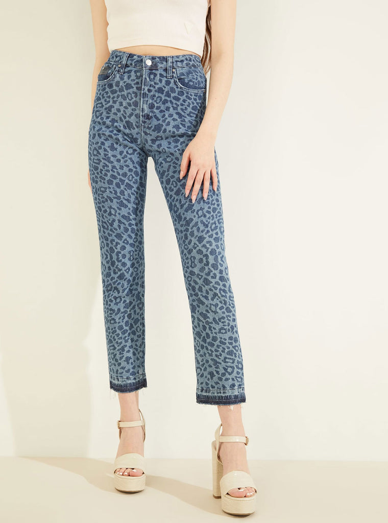 High-Rise Slim Fit Girly Denim Jeans In Leo Jade Wash | GUESS