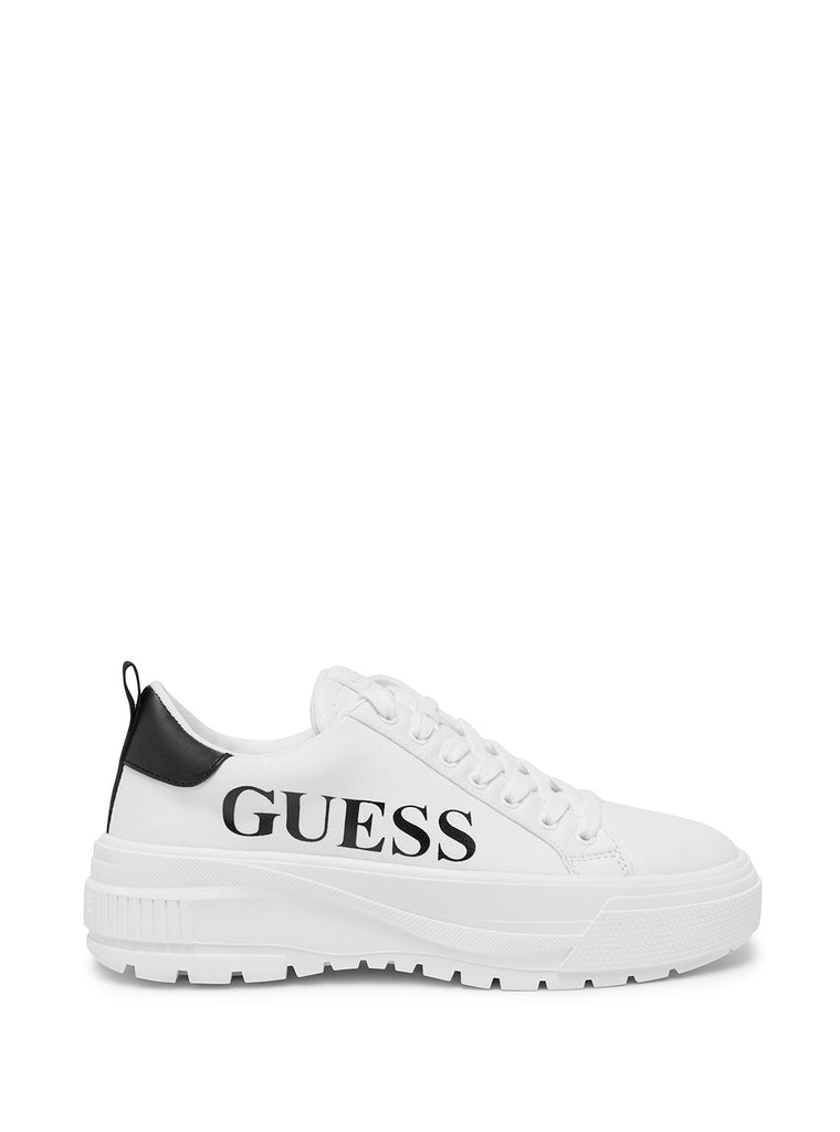 White Earlin Logo Low Top Sneakers - GUESS