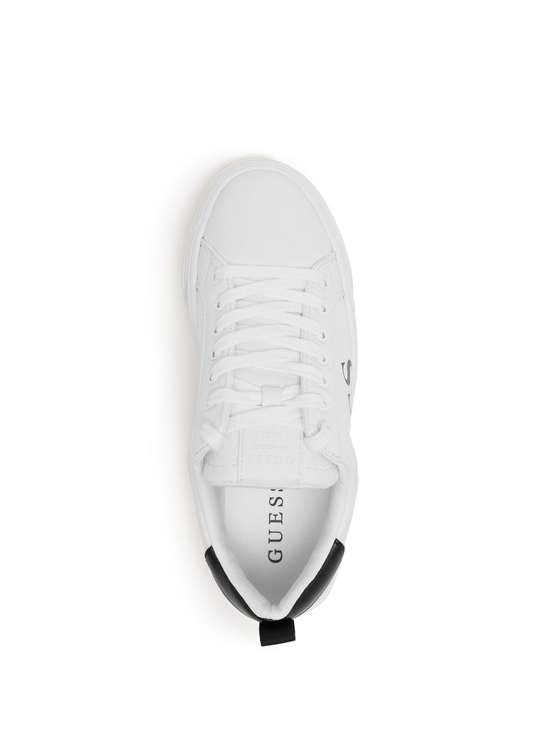 White Earlin Logo Low Top Sneakers - GUESS