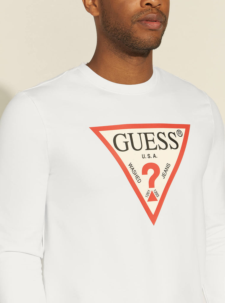 White Audley Fleece Jumper | GUESS