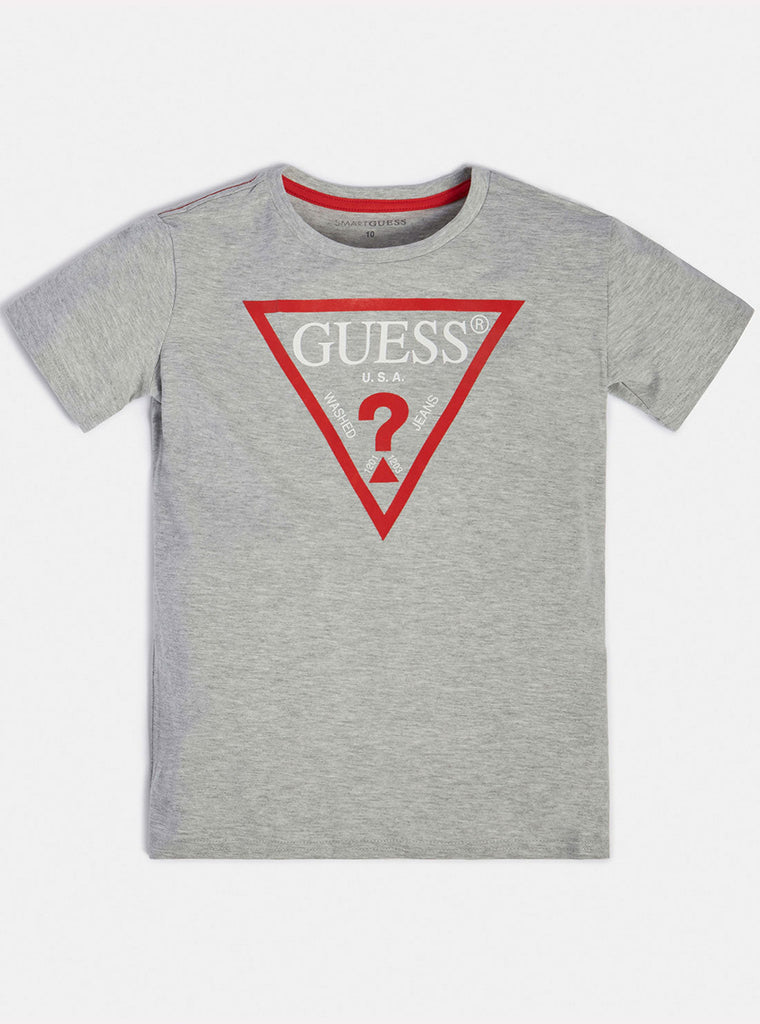 Grey Logo T-Shirt (7-16) | GUESS